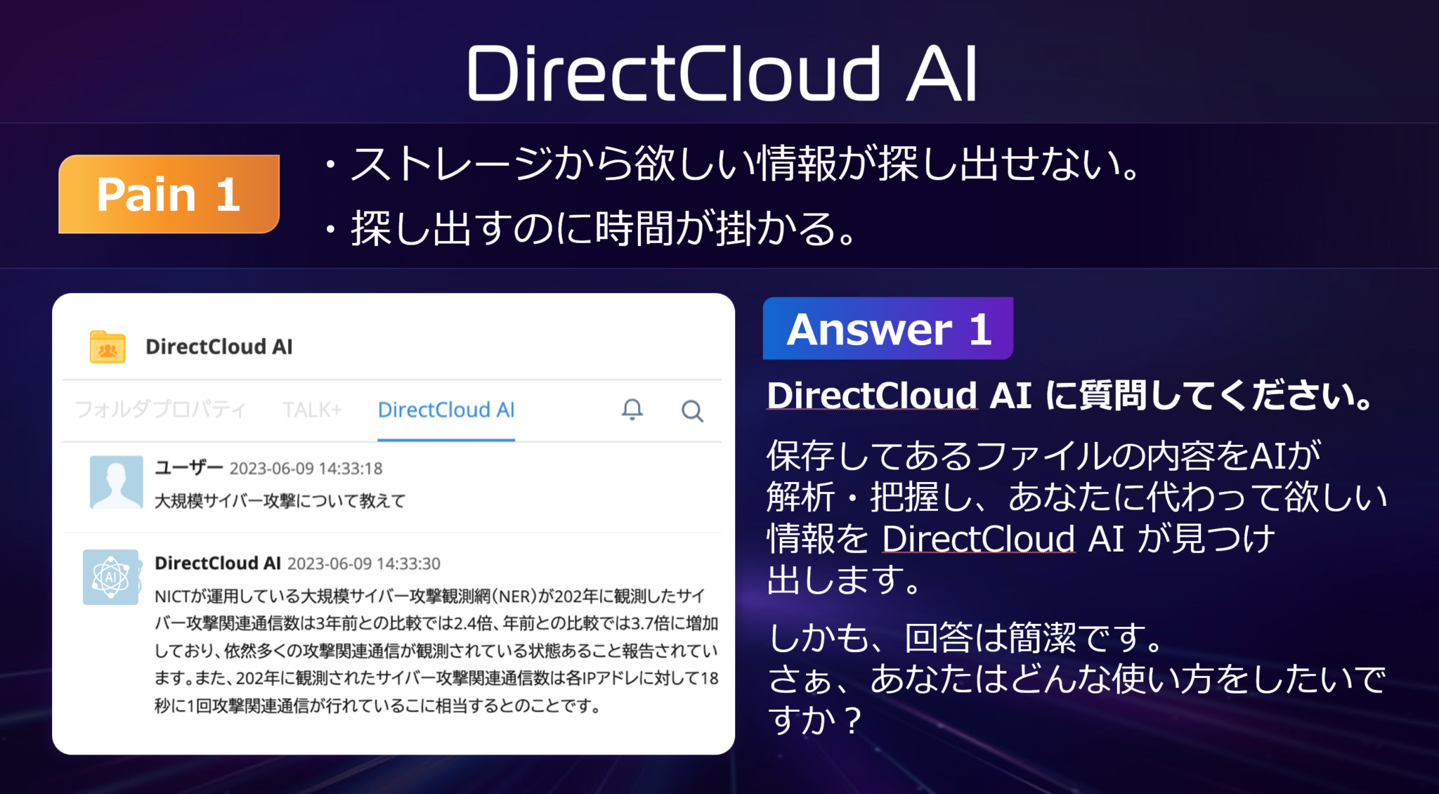Interop Tokyo 2023」レポート＞ChatGPTと連携した「DirectCloud AI」を初公開 大盛況のうちに終わる